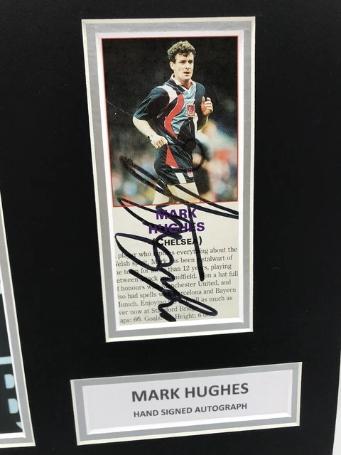 RARE MARK HUGHES Manchester United Signed Photo Display + COA AUTOGRAPH ...