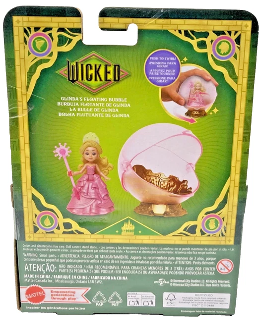 WICKED GLINDA'S FLOATING Bubble Toy Playset Mattel JFM25 Mini Doll ...