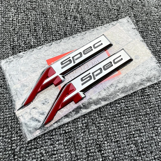 2X FOR ACURA A Spec Side Fender Badge Logo Aspec Sport Chrome Emblem ...