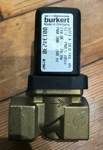 BURKERT 2-WAY-SOLENOID CONTROL valve Type 6223 G1/2 24V DC 5-10 Bar ...