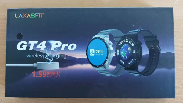 SMARTWATCH LAXASFIT GT4 Pro 1,59 Zoll Display Wireless Charging EKG Neu ...