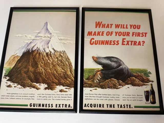 FRAMED ORIGINAL 1980'S Guinness Stout Magazine Advert Poster Man Cave ...