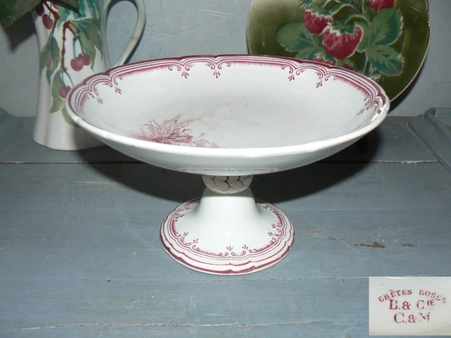 COMPOTIER CREIL ET MONTEREAU BARLUET & Cie MODELE CRETES ROSES EUR 20 ...