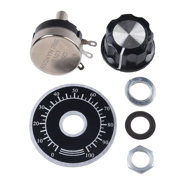 ADJUSTABLE ROTARY POTENTIOMETER with Control Knob RV24YN 20S B103 10K ...