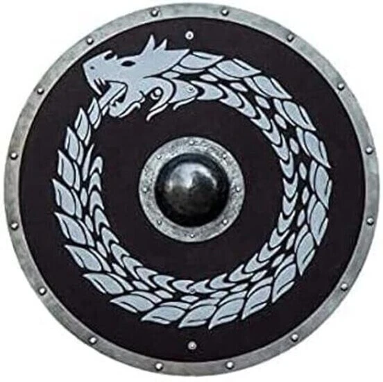 BOUCLIER ROND VIKING en bois de guerrier de bataille de dragon médiéval ...