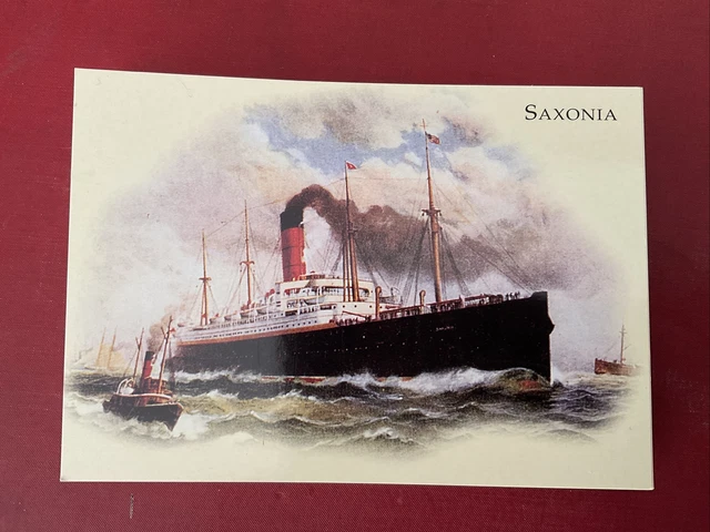 RMS SAXONIA Cunard Cruise Ship Ocean Liner Marine Art Poster Vintage ...