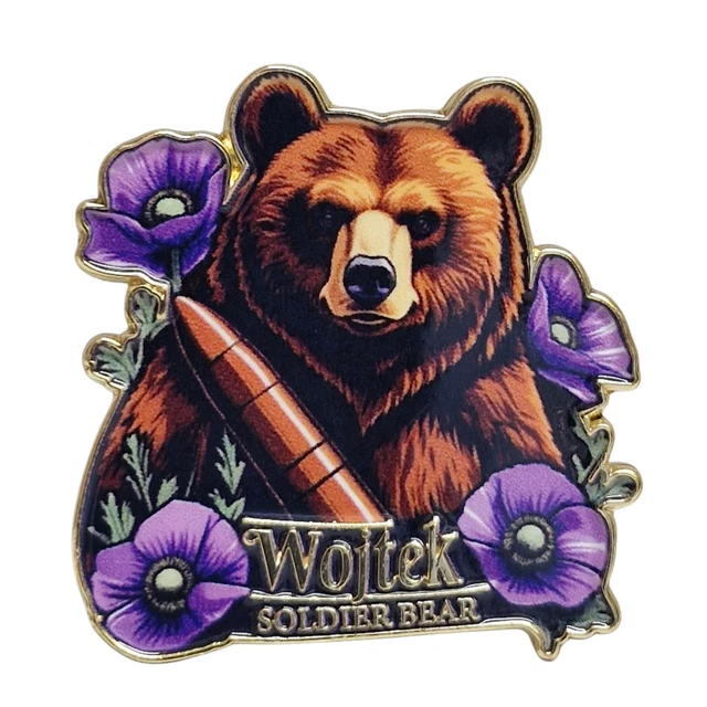 WOJTEK THE SOLDIER Bear Enamel Badge British Polish RAF WW2 £3.00 ...