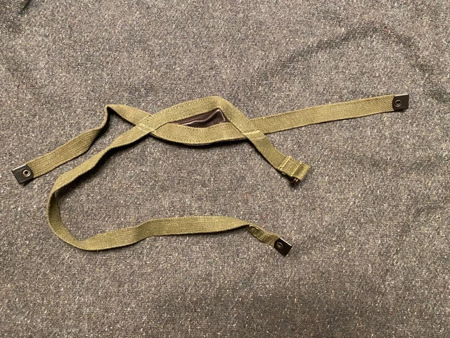 ORIGINAL ISSUE BRITISH Army Airborne Para Helmet Green Webbing Chin ...