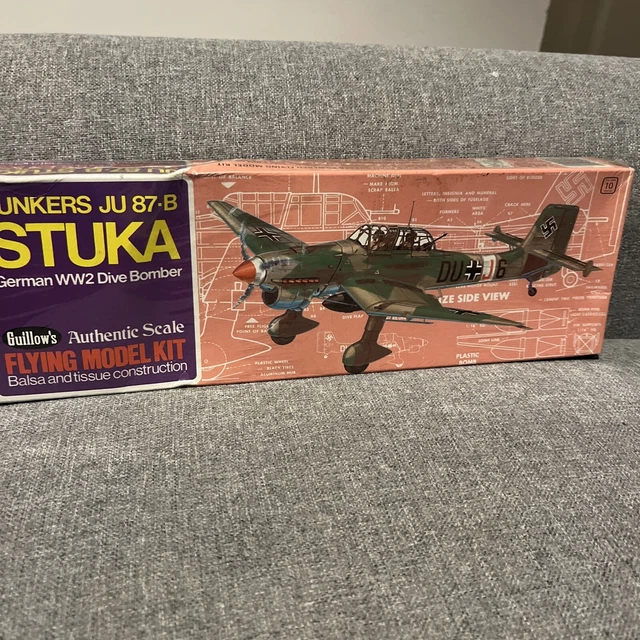 GUILLOWS JUNKERS JU 87-B Stuka Balsa Model Plane Kit G508 Sealed £24.50 ...