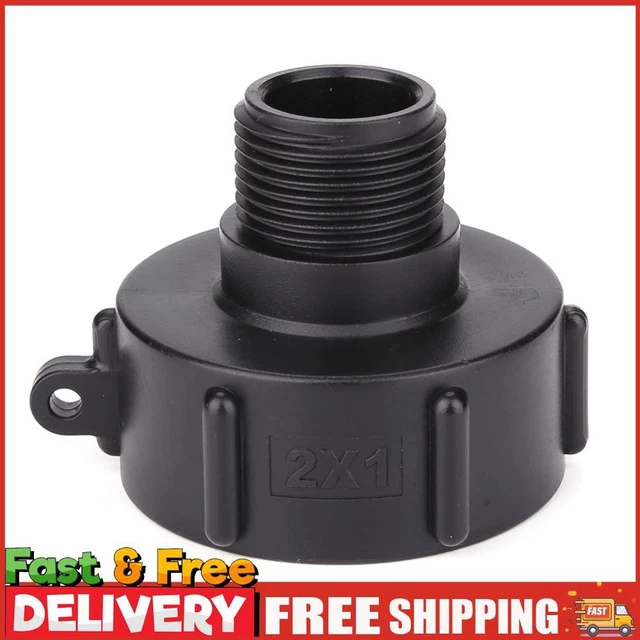 PLASTIC IBC TANK Fittings Coarse Threaded Cap Water Tap Adapter (2x1) £ ...