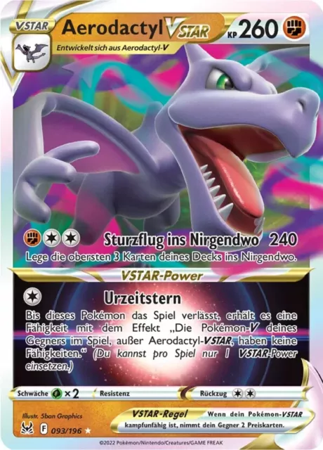 AERODACTYL VSTAR / Pokemon Karte / Deutsch / Verlorener Ursprung 093/ ... AERODACTYL VSTAR / Pokemon Karte / Deutsch / Verlorener Ursprung 093/ ...