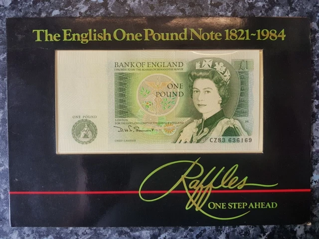 THE ENGLISH ONE Pound Note 1821-1984 - Raffles One Step Ahead Queen ...