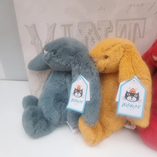 NEW JELLYCAT ORIGINAL Bashful Bunny Bunny Small Cranberry, Saffron ...