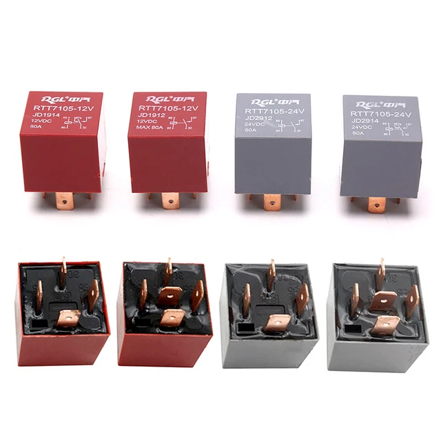 WATERPROOF HEAVY DUTY Relay 4/5Pin DC 24V 12V 80A Headlamp Automotive ...