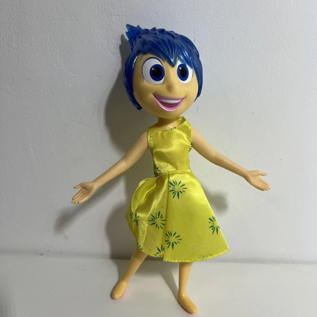 DISNEY STORE PIXAR Inside Out Joy Plush Doll Figure Yellow Dress 9” £14 ...