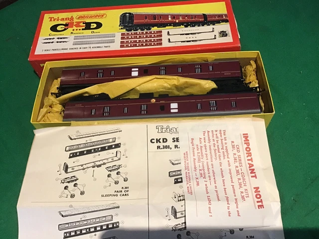 TRIANG HORNBY CKD R.387 full parcels brake coaches near mint condition ...