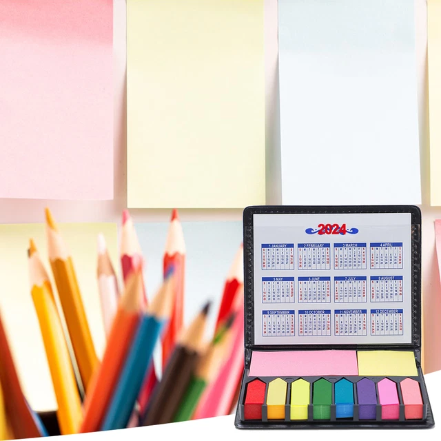 SELF-STICK NOTES 2024 Desktop Calendar with Colorful Sticky Strong ...
