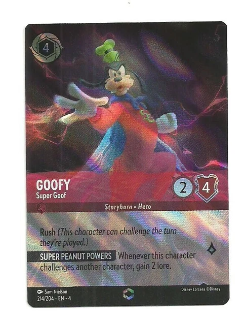 DISNEY LORCANA EN-4 Ursula's Return GOOFY SUPER GOOF Enchanted 214/204 ...