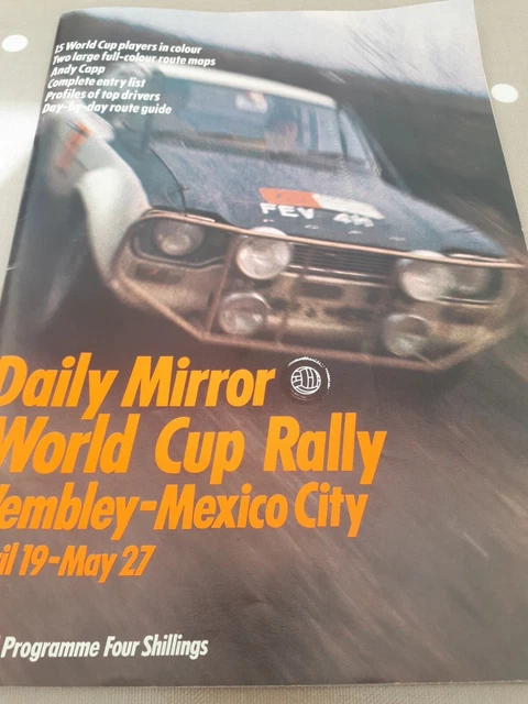 DAILY MIRROR WORLD Cup Rally Programme April 19th - May 27th 1970 £19. ...