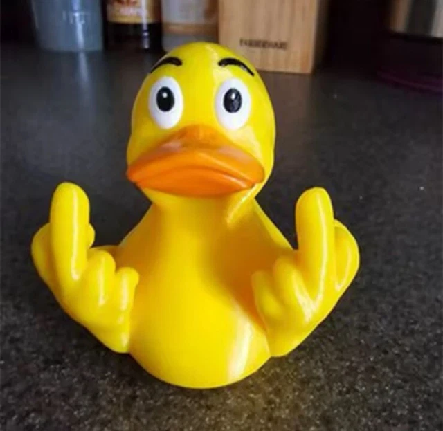 MIDDLE FINGER DUCK Figure Statue Resin Middle Finger Duck Statue Garden ...