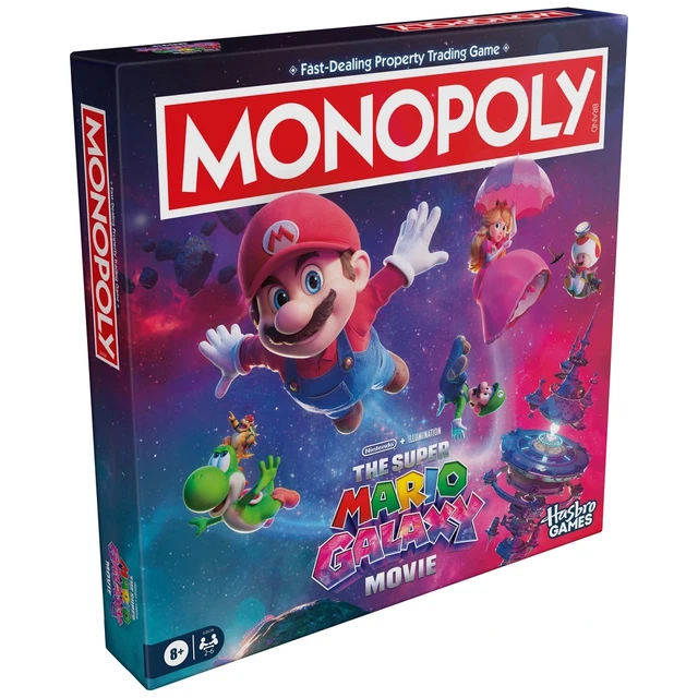 MONOPOLY THE SUPER Mario Galaxy Movie Edition Board Game Hasbro Kids ...