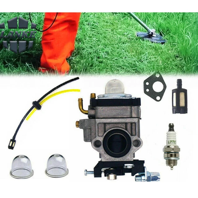 KIT CARBURATEUR POUR débroussailleuse Fuxtec Timbertech Rotfusch 49cc ...