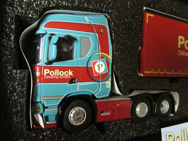 WSI SCANIA S H/Line 6X2 T/Steer+C/Side Trailer-Pollock-Ltd Edition-1:50 £194.99 - PicClick UK