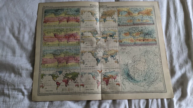 1920 MAP OF THE WORLD - CLIMATE - Plate 3 Times Atlas of the WORLD £19. ...