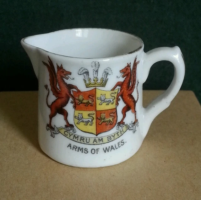 CRESTED WARE JUG - Arms of Wales £5.92 - PicClick UK