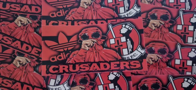 PACK OF 25 10x5cm Crusaders Football/Ultras Stickers. £3.00 - PicClick UK