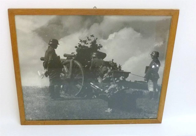 GERMAN ARMY 105MM Howitzer in Action, WorldWar 2 Early Large Monochrome ...