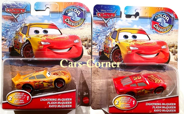DISNEY PIXAR VOITURES Lightning McQueen En 2 Couleurs Color Changer ...