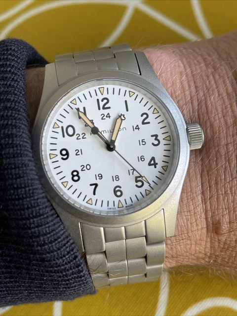 HAMILTON KHAKI FIELD Mechanical White Dial With Bracelet Full Set £400. ...