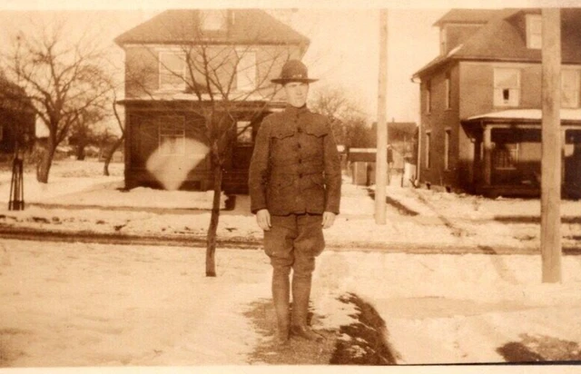 WW1 US ARMY Soldier Standing at Attention Original Photo £8.01 ...