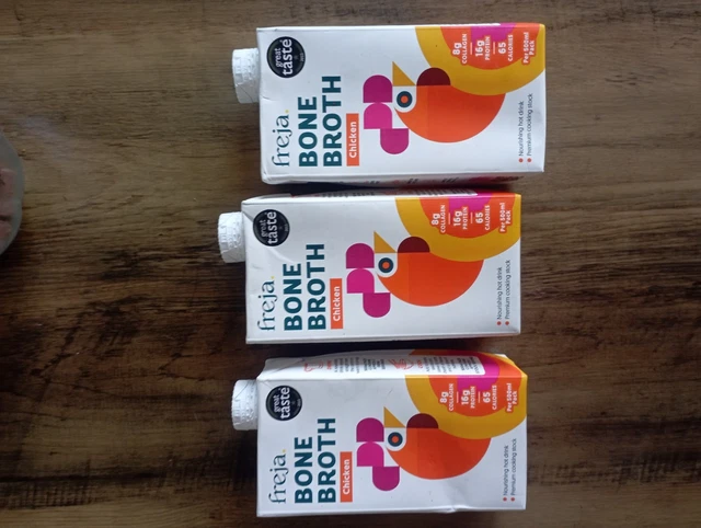 FREJA BONE BROTH Chicken 500ml - 3 x Chicken Cartons - Take Stock £16. ...