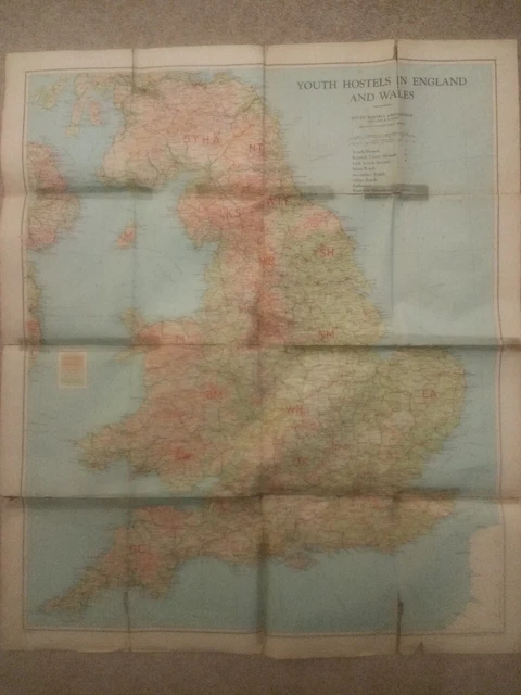 VINTAGE MAP OF Youth Hostels in England and Wales, Bartholomew £3.00 ...
