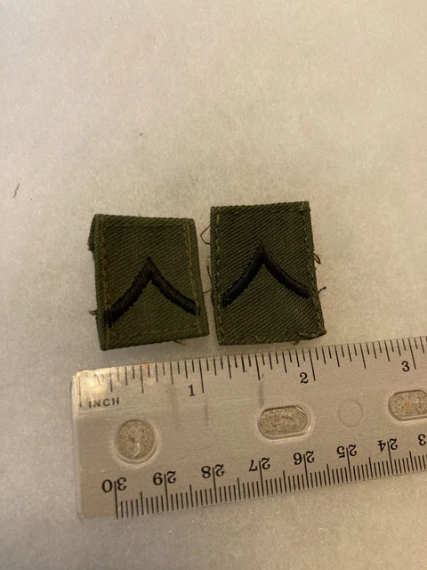 AUTHENTIC US ARMY Private PVT E2 Rank BDU OD Green Insignia Patch $5.95 ...