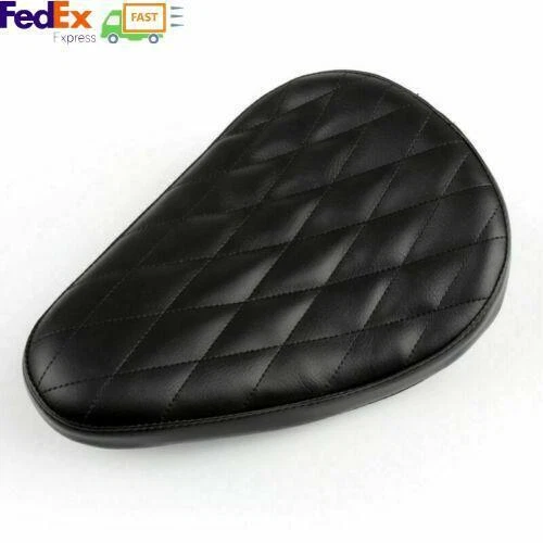 MOTORCYCLE DIAMOND LEATHER Siège Solo Pour Chopper Bobber Custom SX CB ...