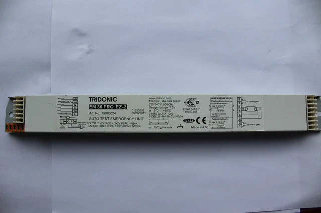 TRIDONIC EM 36 PRO EZ-3 Auto Test Emergency Lighting Module 7.2V 4Ah x ...