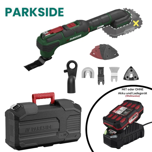 PARKSIDE® 20V AKKU Multifunktionswerkzeug PAMFW 20-Li C3 mit Zubehör ...