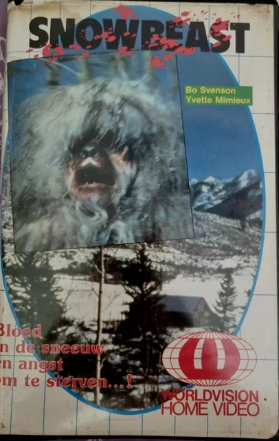 RARE HORROR VHS Tape Snowbeast Big Box Worldvision Home Video Pre Cert ...