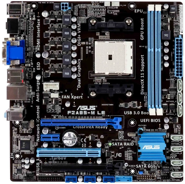 ASUS F2A85-M LE AMD A85X S.FM2 DDR3 MicroATX £40.46 - PicClick UK