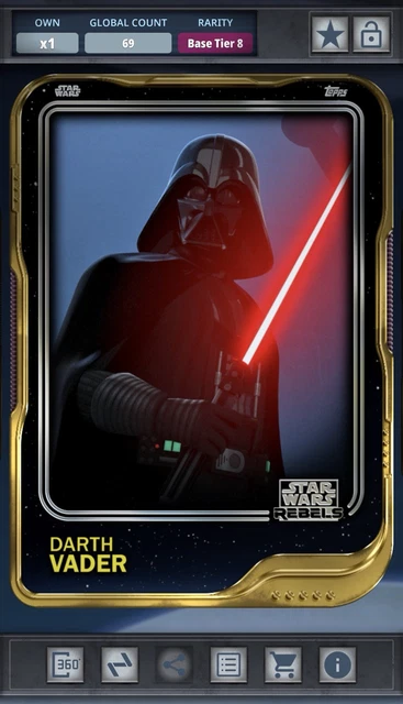 STAR WARS CARD Trader 2025 Series 1 Tier 8 Base - Gold 100cc - Darth Vader £9.49 - PicClick UK