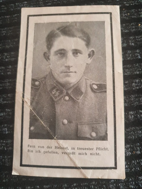 ORIGINAL GERMAN WW2 death Card Albert Dirmeier PANZER Rgt 29 Aug 1944 ...