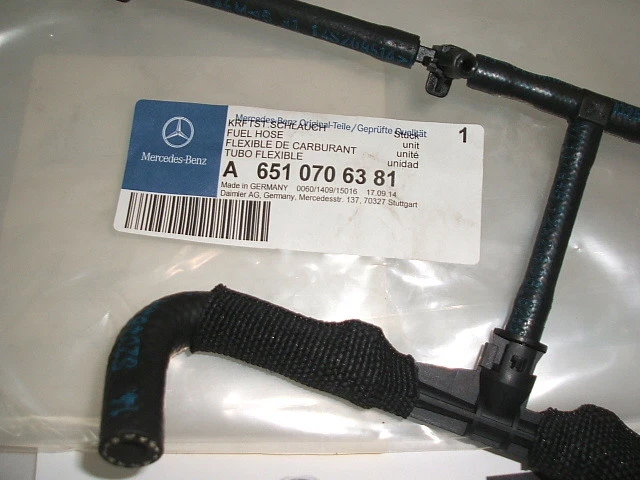 NEW GENUINE MERCEDES-BENZ OM651 Injector Leak Off Pipe A6510706381 $400 ...