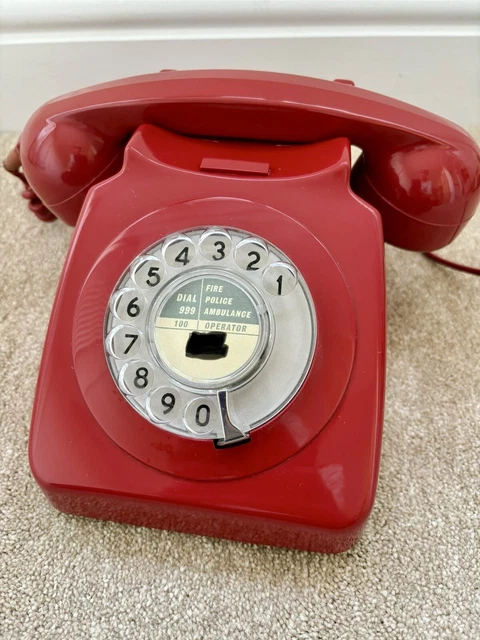 VINTAGE 1970S RED GPO Rotary Phone £19.99 - PicClick UK