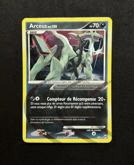 CARTE POKÉMON ARCEUS rare HOLO AR1 Platine Arceus FR. EUR 5,00 ...