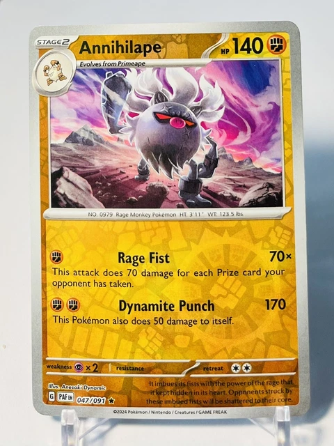 ANNIHILAPE 47/91 PALDEAN Fates Reverse Holo PAF EN Pokemon Card $2.15 ...