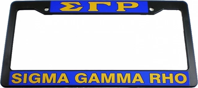 SIGMA GAMMA RHO Text Decal Plastic License Plate Frame [Black - Car ...