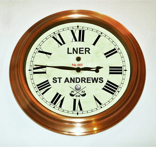 LNER RAILWAY VINTAGE Style Station Clock St Andrews 2022 150th Open ...